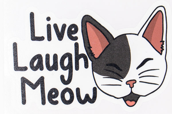 Live Laugh Meow Vinyl Car Sticker | Doggy Style Gifts