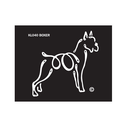 K Lines Boxer Cropped Car Window Tattoo Decal | Doggy Style Gifts