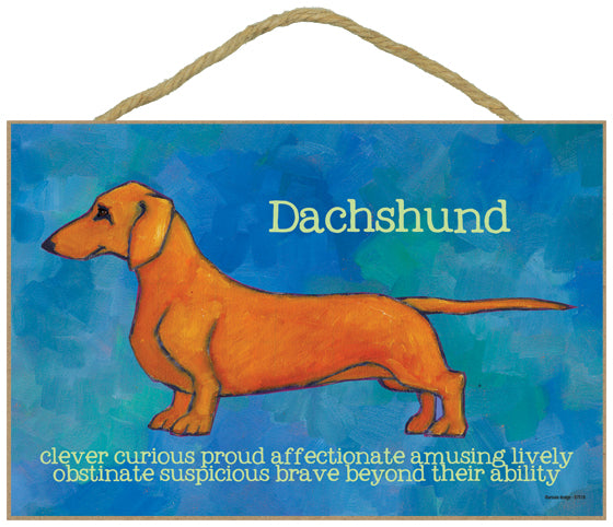 Dachshund Red Ursula Dodge Wood Dog Sign | Doggy Style Gifts