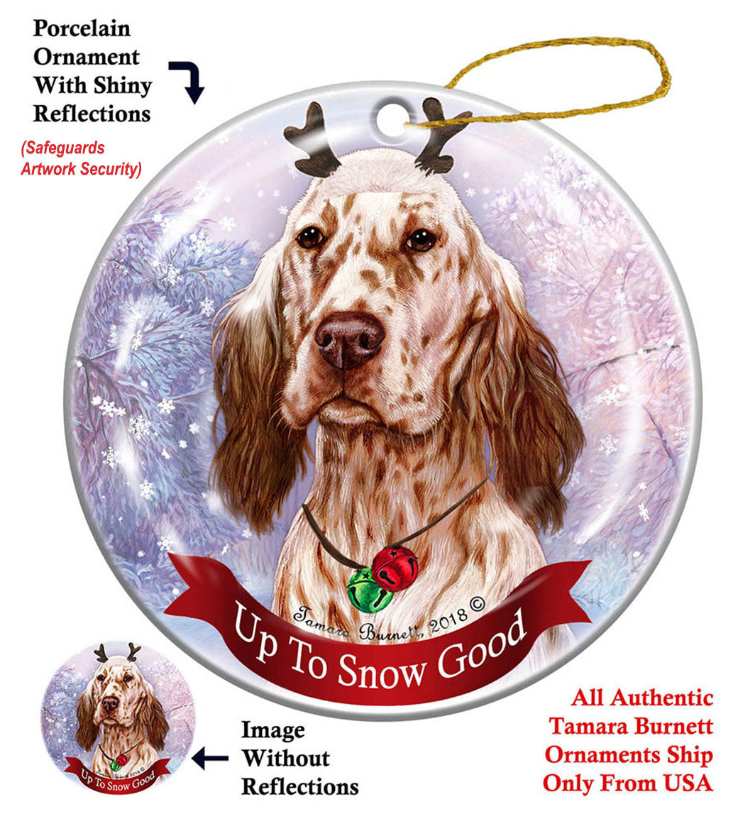 English Setter Orange Howliday Dog Christmas Ornament | Doggy Style Gifts