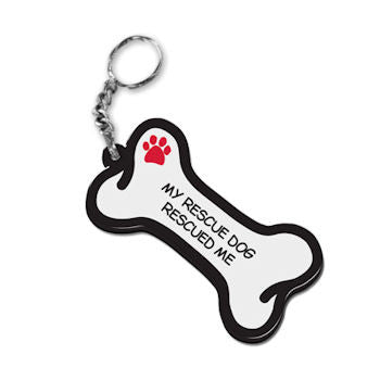 Dog Bone Key Chain My Rescue Dog Rescued Me FOB Key Ring | Doggy Style ...