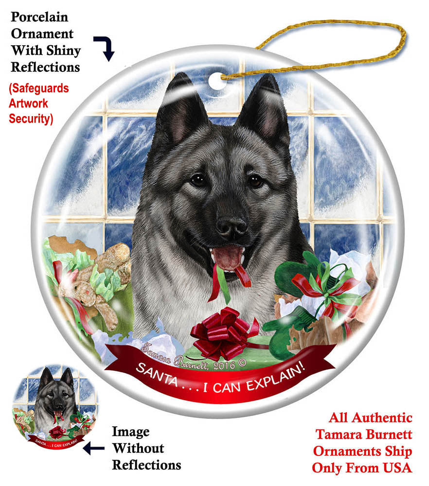 Norwegian Elkhound Howliday Dog Christmas Magnet | Doggy Style Gifts