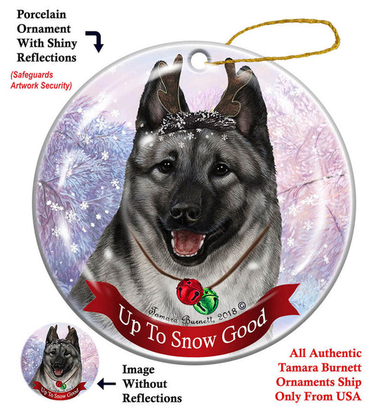 Norwegian Elkhound Howliday Dog Christmas Magnet | Doggy Style Gifts