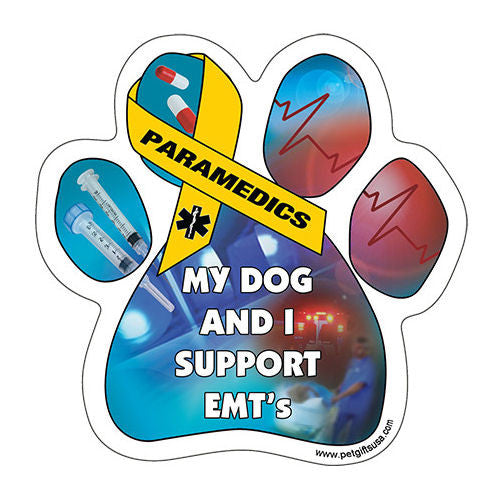 My Dog And I Support EMT's Dog Paw Magnet | Doggy Style Gifts