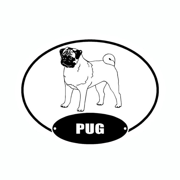 Pug Euro Vinyl Dog Car Sticker | Doggy Style Gifts