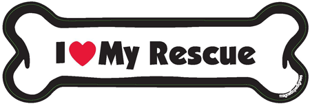 I Love My Rescue Dog Bone Magnet | Doggy Style Gifts