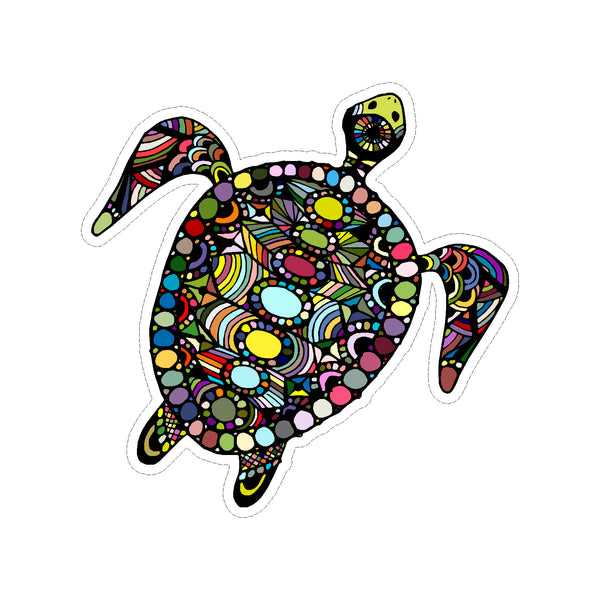 Sea Turtle Tribal Mandala Art Vinyl Sticker | Doggy Style Gifts