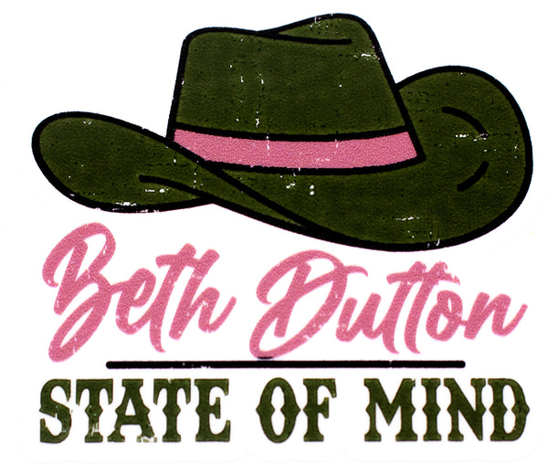 Yellowstone Beth Dutton State Of Mind Vinyl Car Sticker | Doggy Style Gifts